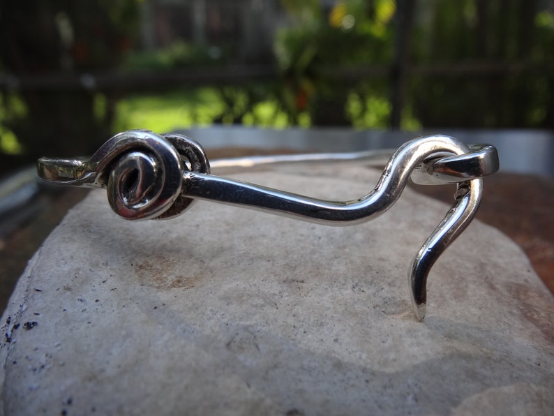 Solid Sterling Silver Hook Bracelet | Etsy