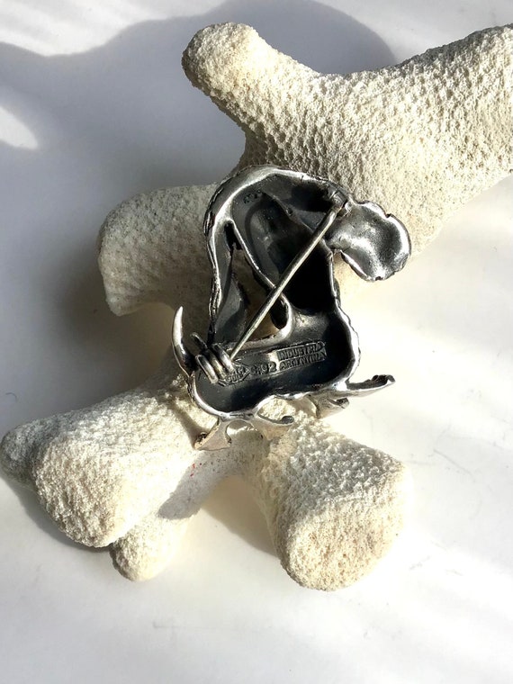 Vintage Poodle Pin/Pendant. 900 Silver - Gem