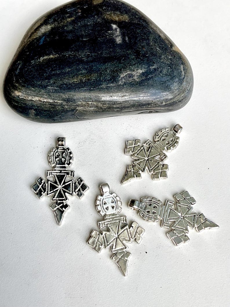 Small Ethiopian Coptic Cross. Solid Silver. - Etsy