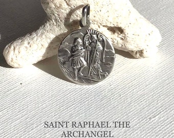 Saint Raphael the Archangel / Saint Christopher Sterling Silver Pendant ...