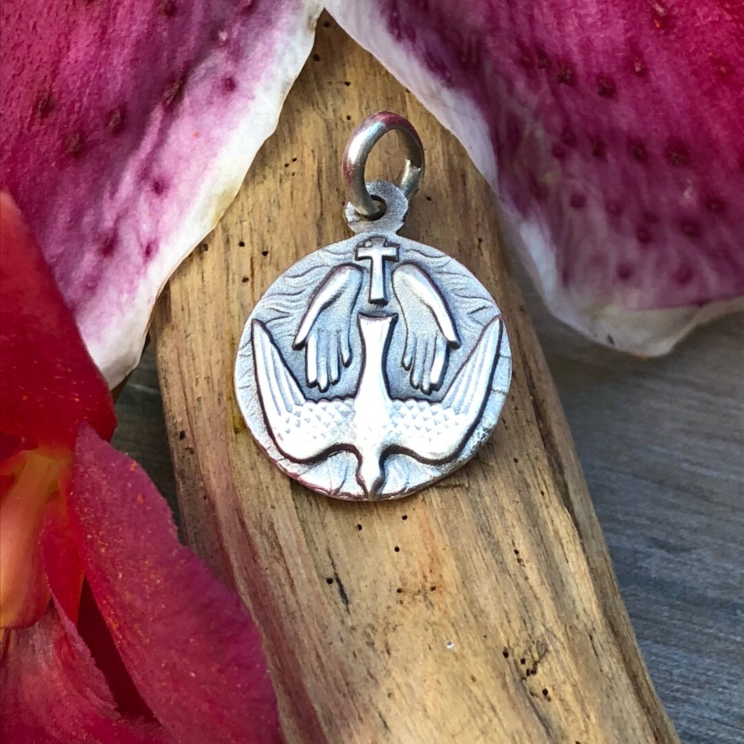 Holy Spirit Medal. Sterling Silver. Unique. - Etsy