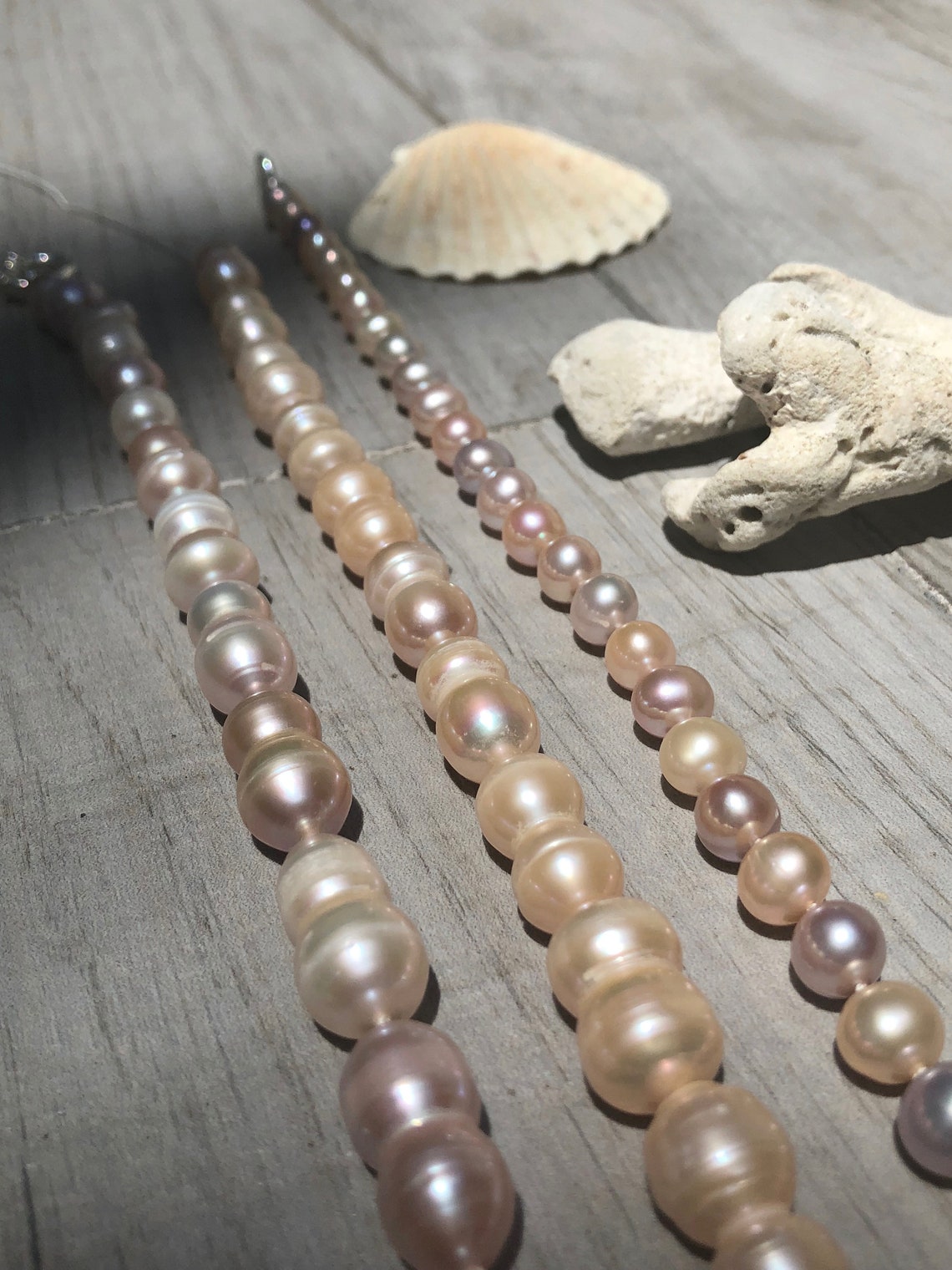 Fresh Water Twin-pearls Necklace Set. Handmade. Sterling - Etsy