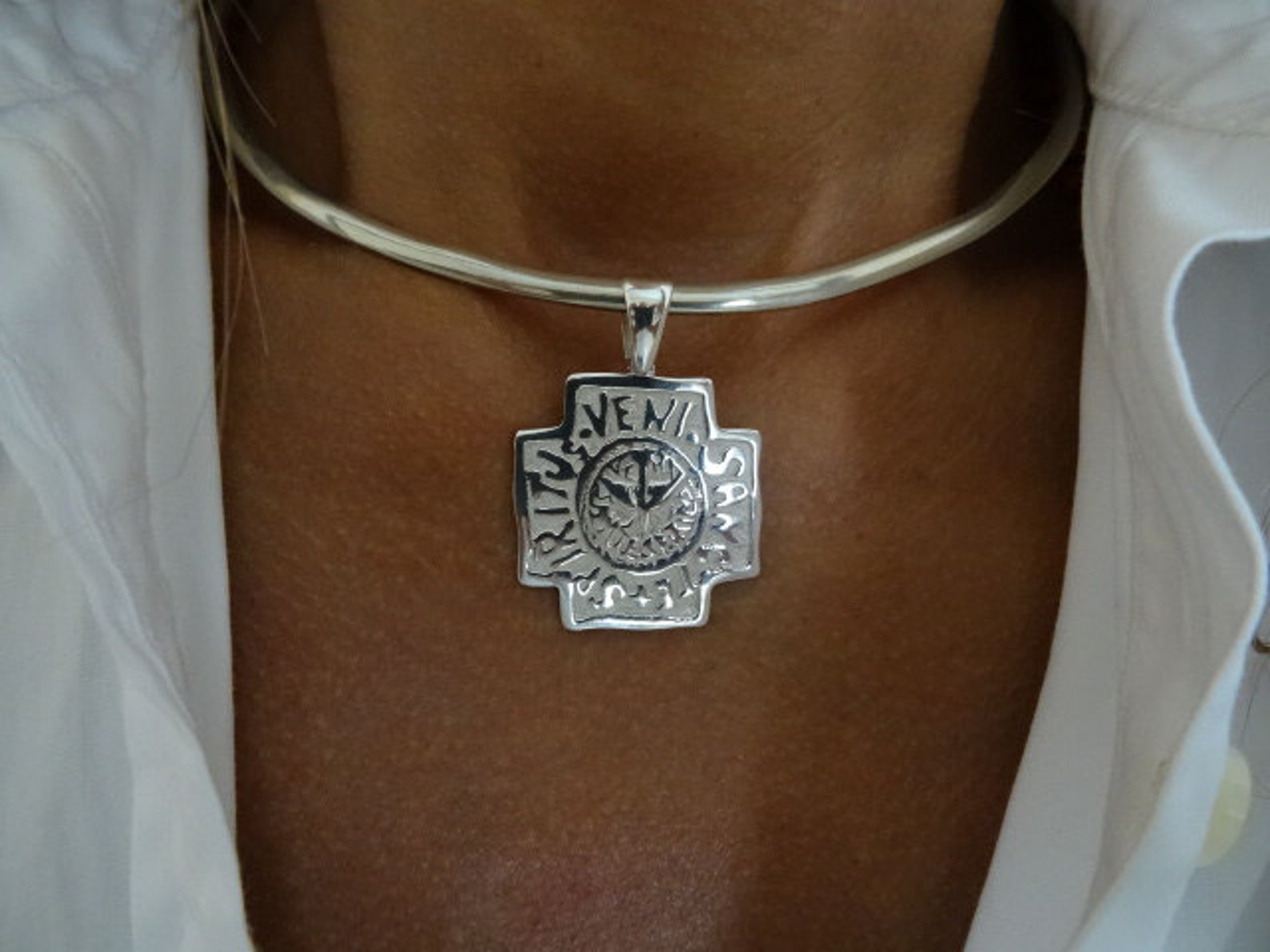 Holy Spirit on Equilibrium Cross. Sterling Silver or Sterling Silver ...