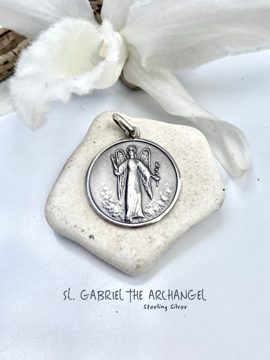 St Gabriel the Archangel. Sterling Silver Pendant. - Etsy