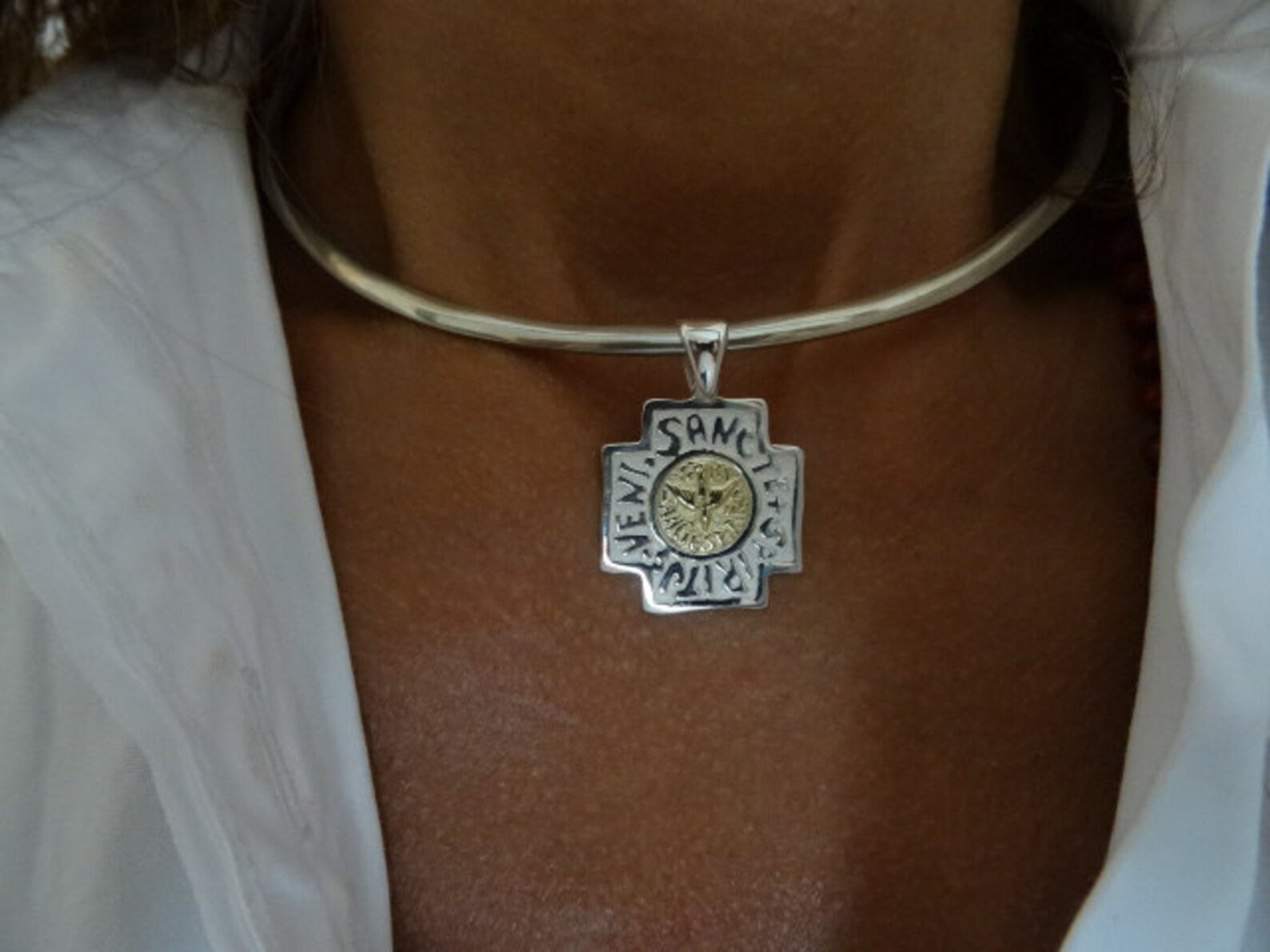Holy Spirit on Equilibrium Cross. Sterling Silver or Sterling Silver ...