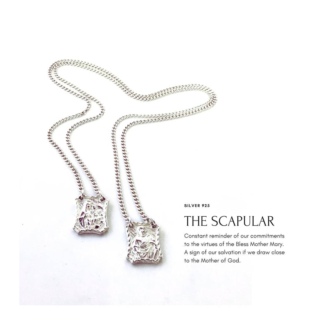 Sterling Silver Scapular Necklace. Handmade. - Etsy