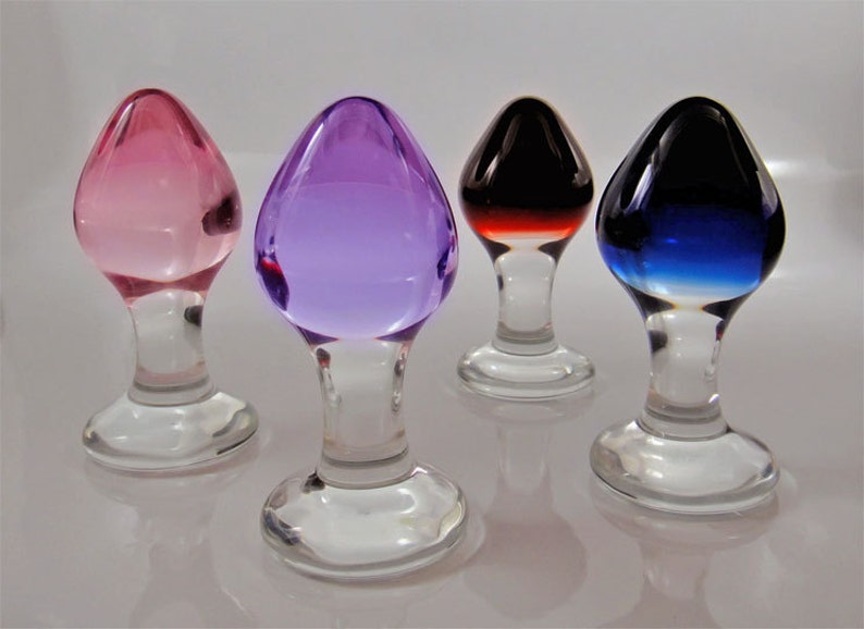 Small Pink Glass Color Fade Rosebud Butt Plug Sex Toy Etsy