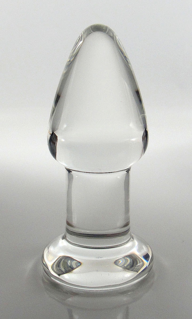 Medium Glass Fat Neck Tapered Butt Plug Sex Toy Etsy