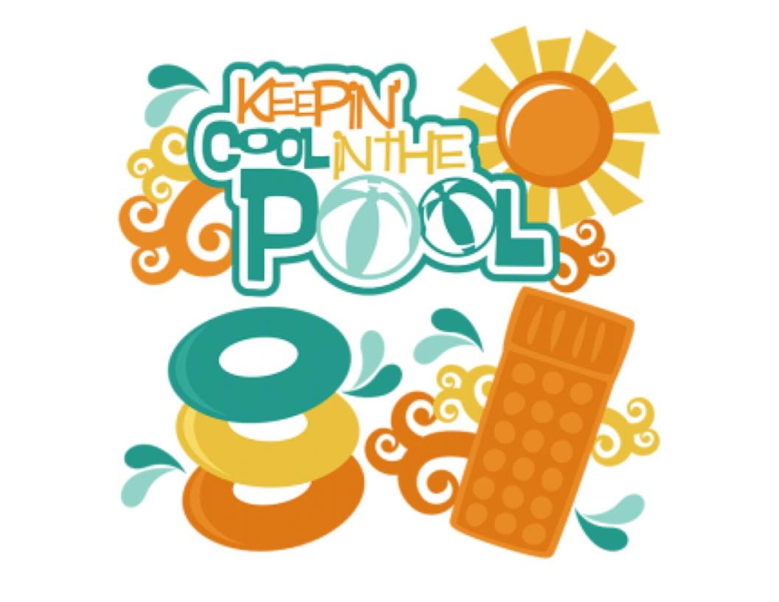 Scrapbook Die Cut, Summer Scrapbook Titles, Summer Die Cuts, Pool ...
