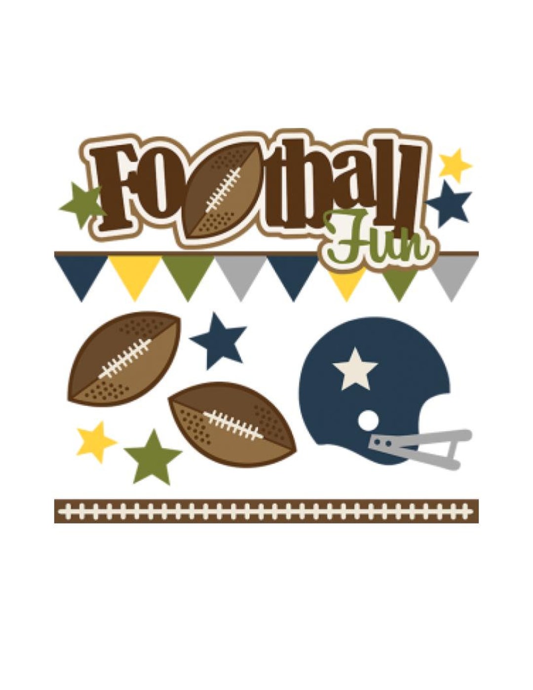 Football Die Cuts, Scrapbook, Scrapbooking, Scrapbook Die Cuts, Die ...