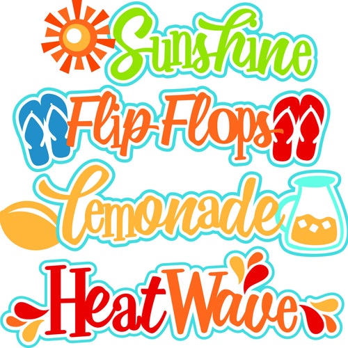 Scrapbook Die Cut Summer Titles Summer Die Cuts Scrapbook - Etsy