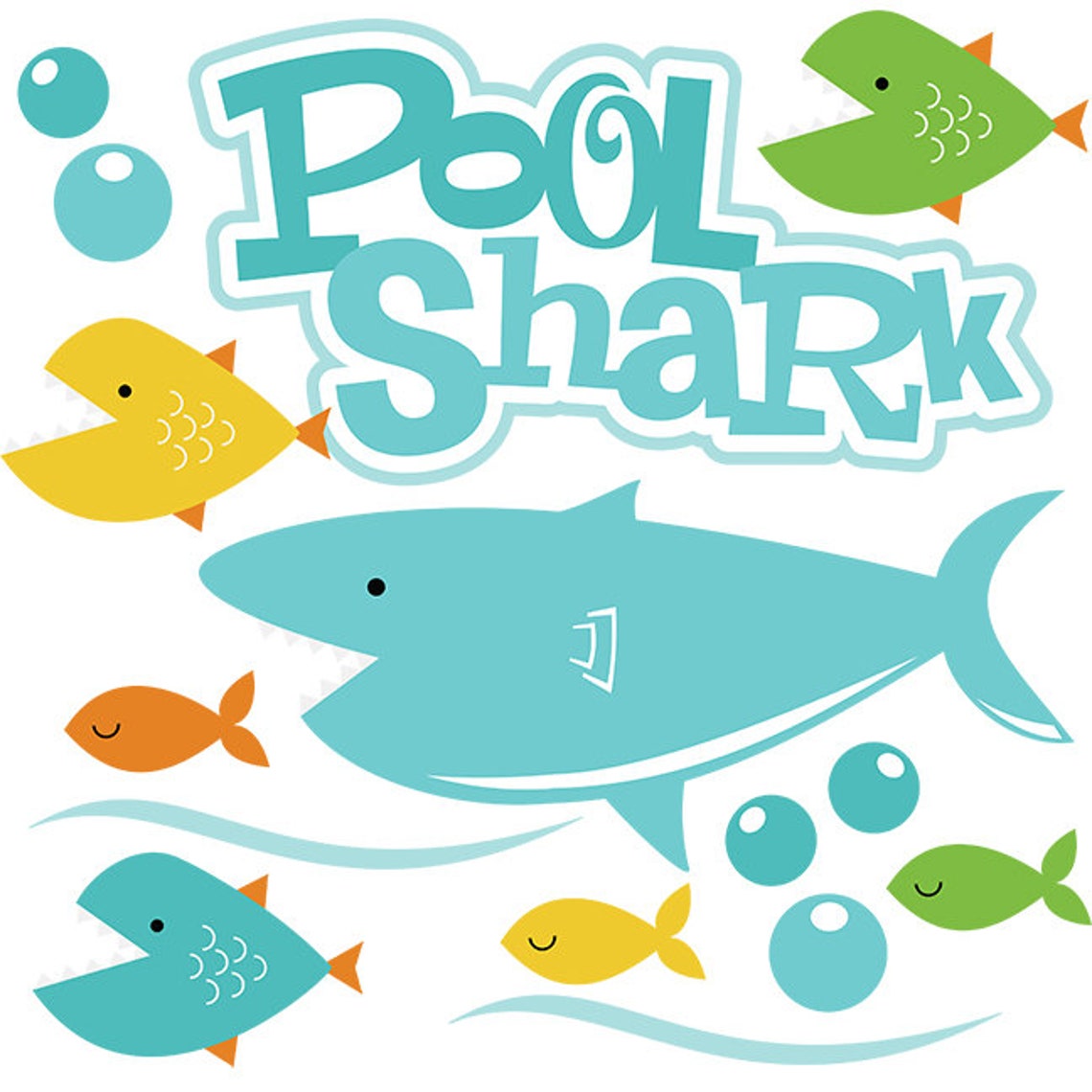 Scrapbook Die Cut, Summer Scrapbook Titles, Summer Die Cuts, Pool Shark ...