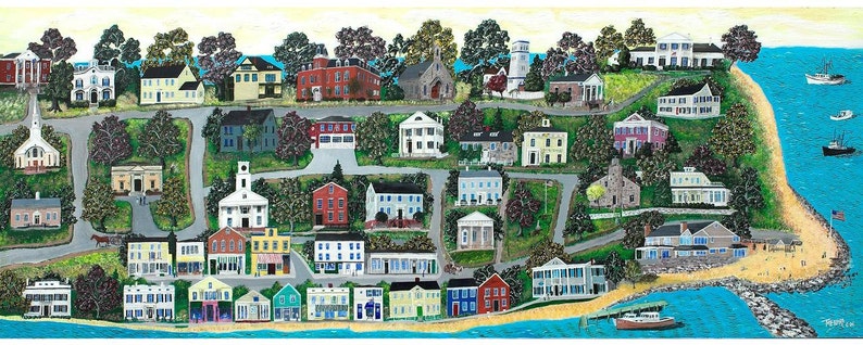 Colorful and Whimsical Folk Art Giclee Print From a Painting Titled ...