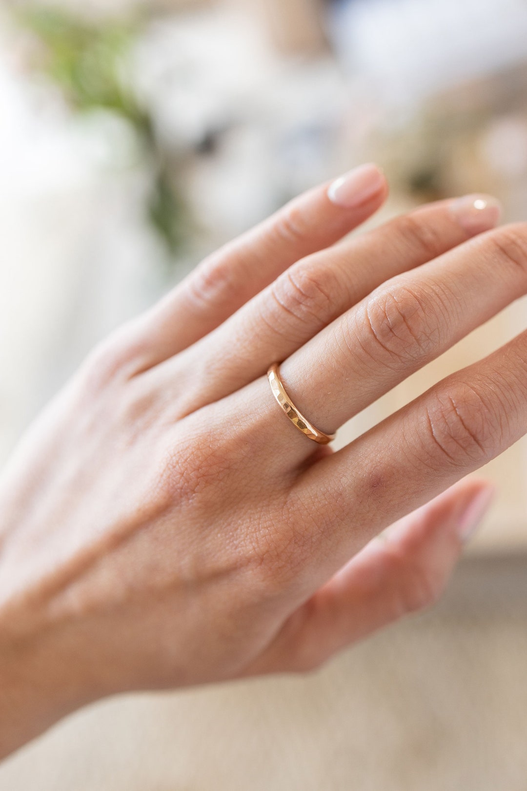 Thick Hammered Gold Filled Ring, Gold Band, Thick Gold Band, Hammered ...