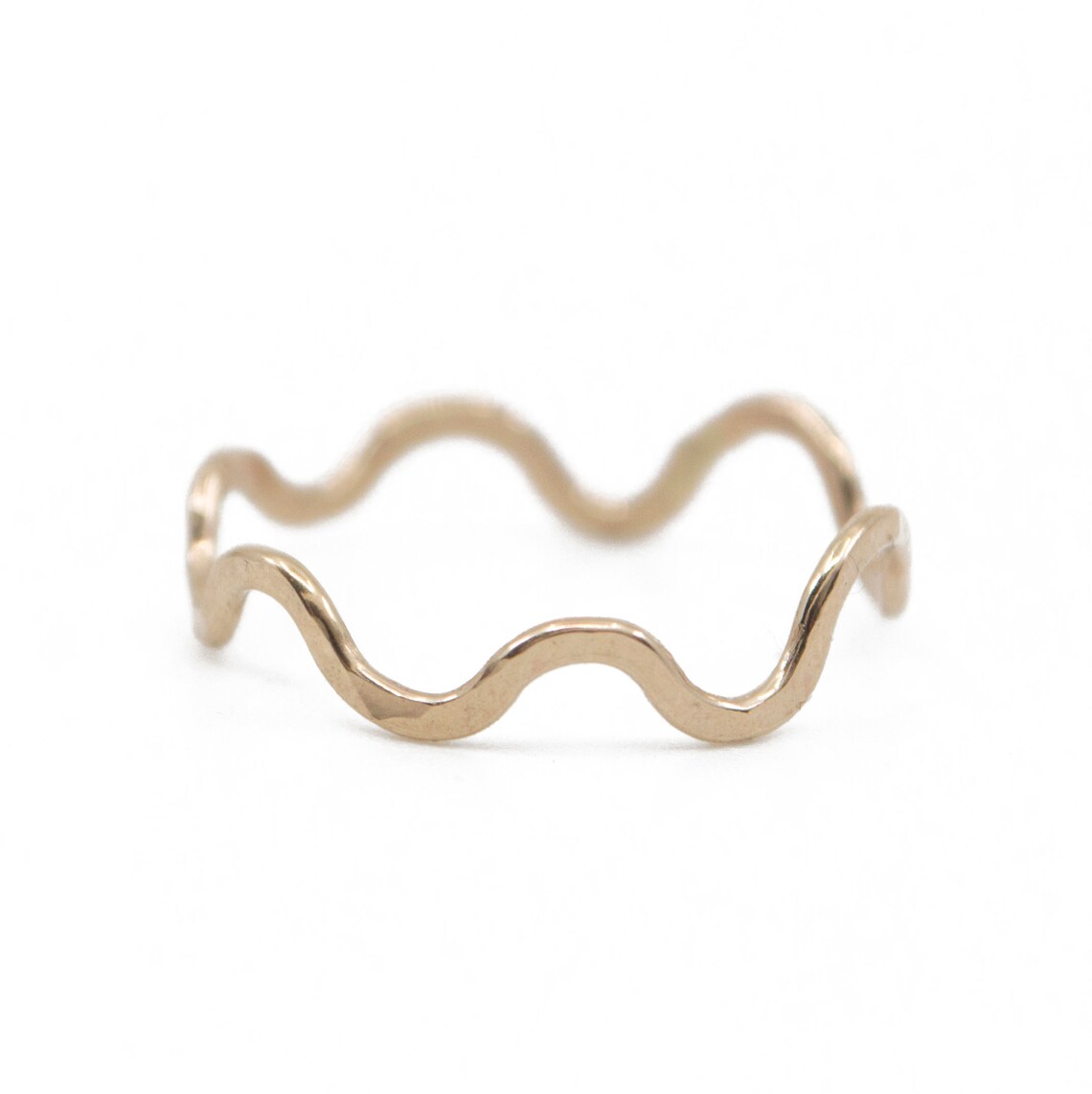 Dainty Gold Filled Wavy Ring Water Resistant Handmade - Etsy