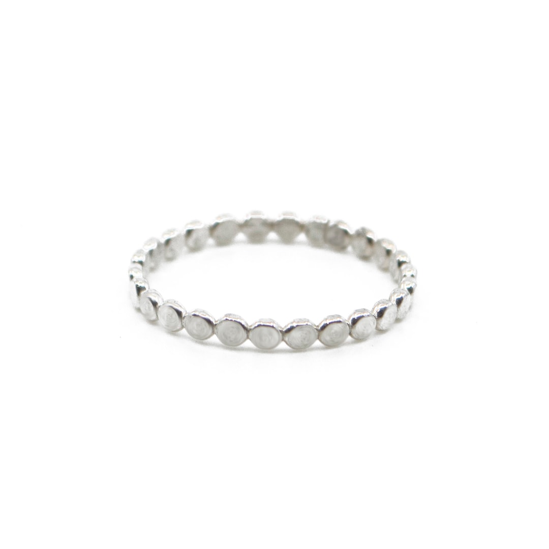 Dainty Silver Ring, Hammered Dot Ring, Minimalist Stacking Ring ...