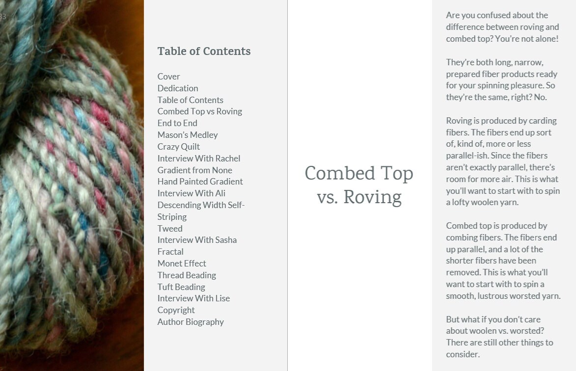 ROVING Spinning Book Roving combed Top Tutorial - Etsy