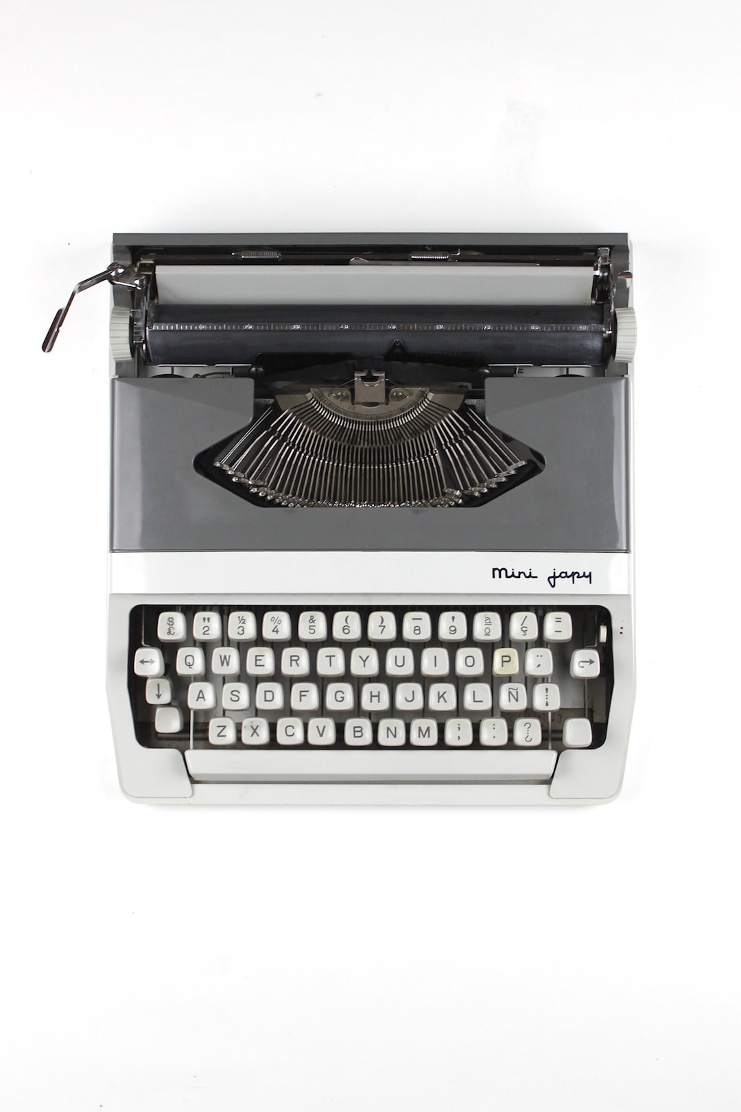 Mini Japy Beige Portable Typewriter Spanish Keyboard Include Back & Red ...