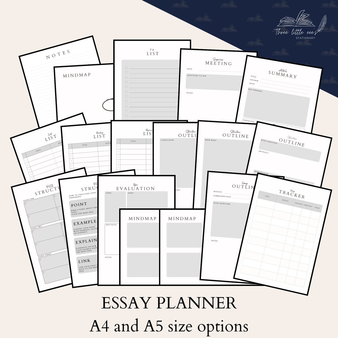 Essay Planner Printable 18 Pages to Get Your Essays Organised - Etsy