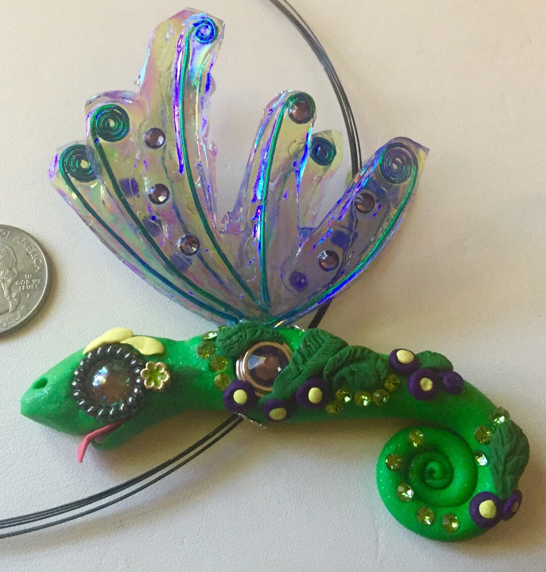 Crystal & Clay Dragon Bead-bead002 - Etsy