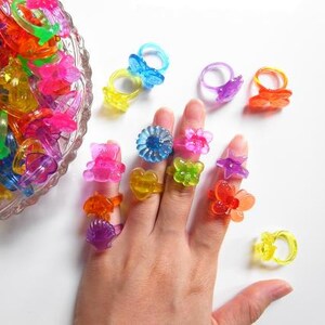 Vintage Plastic Kid Toy Ring, Plastic Transparent Rings, Plastic Ring ...