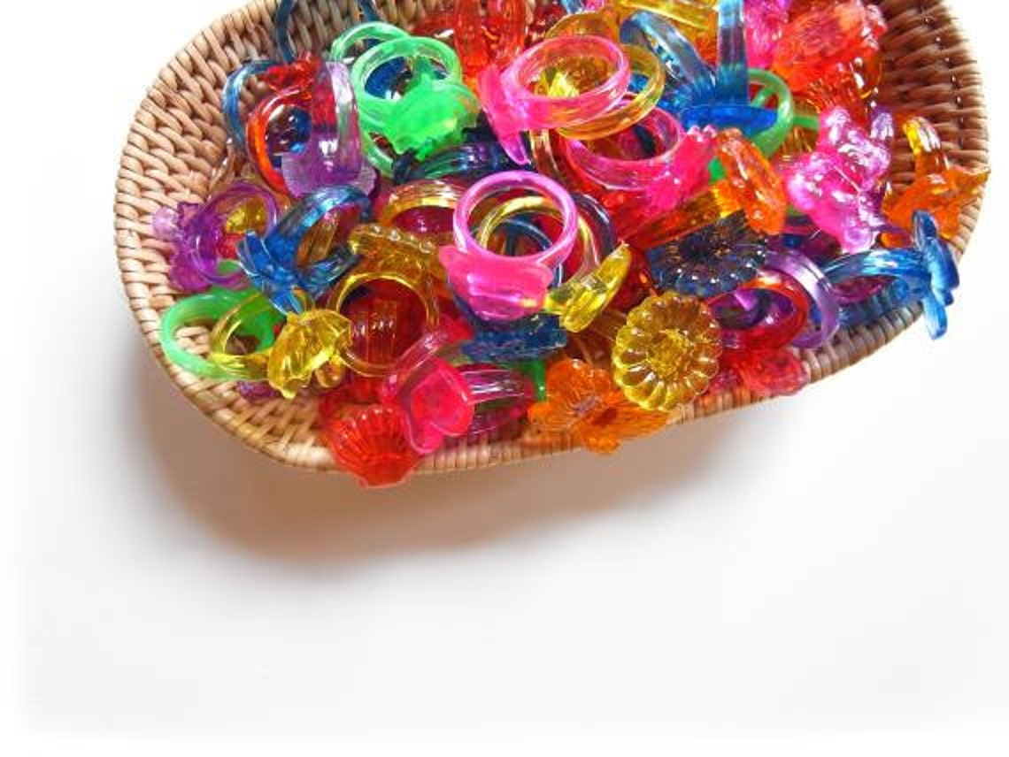 Vintage Plastic Kid Toy Ring Plastic Transparent Rings - Etsy