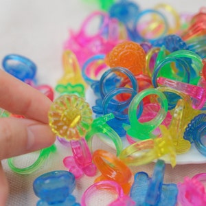 Vintage Plastic Kid Toy Ring, Plastic Transparent Rings, Plastic Ring ...
