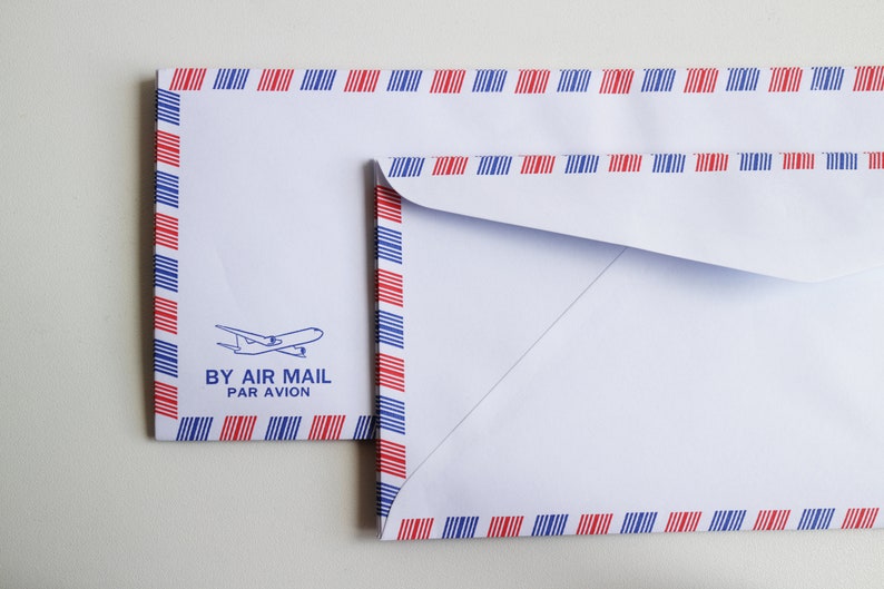 Set of 20 Classic Airmail Envelopes, Airmail Envelope Collection, Par ...