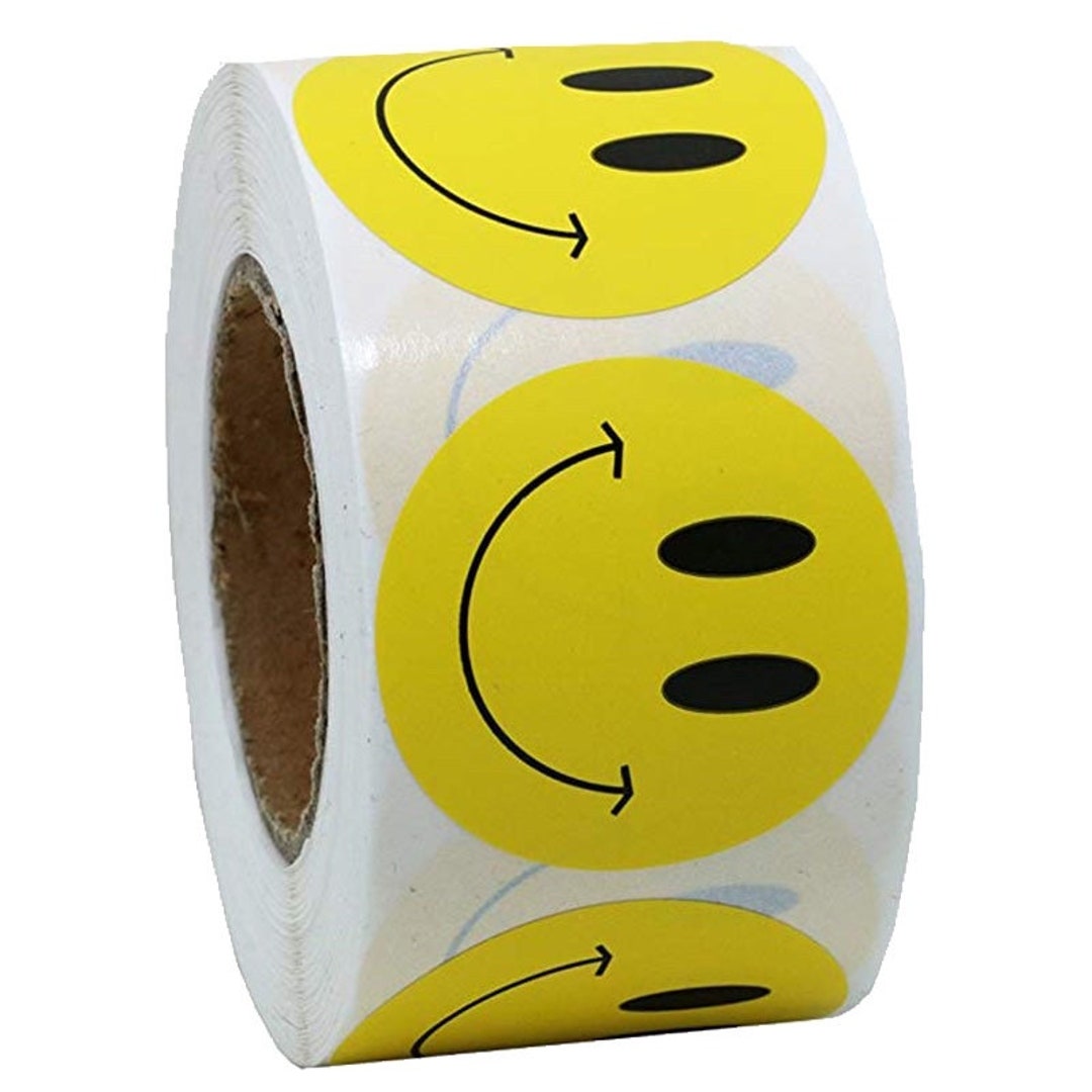 Happy Emoji Sticker Roll: 1.5" Smiley Face Labels, Reward Stickers - Etsy
