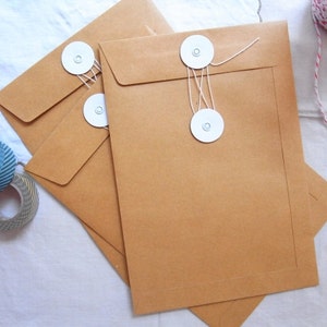 Brown Kraft String & Tie Envelope String and Button Envelopes - Etsy UK