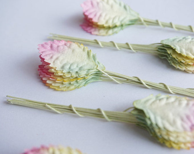 Shades of Blue Mulberry Paper Flowers Embellishments for Card Making ...
