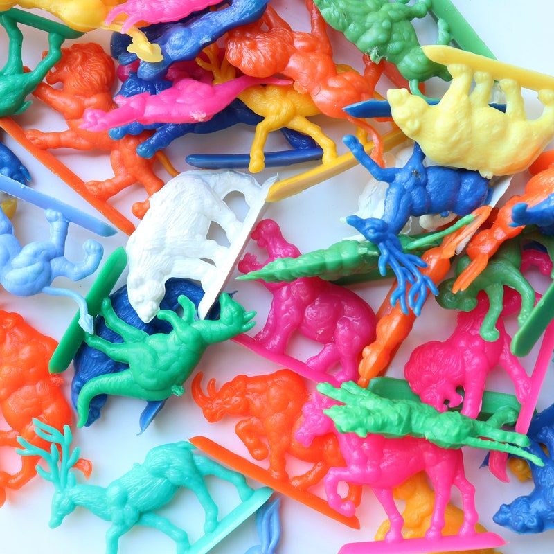 Miniature Plastic Animal Figurines - Etsy
