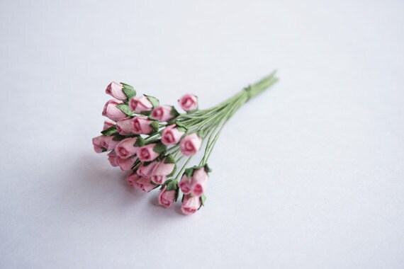 Tiny Pink Rose Buds Mulberry Paper, Micro Mini Rose Buds, Wedding ...