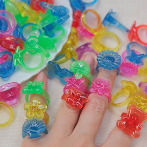 Vintage Plastic Kid Toy Ring, Plastic Transparent Rings, Plastic Ring ...