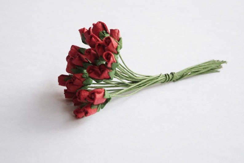 Tiny Red Paper Rose Buds, Micro Mini Rose Buds, Wedding Decoration ...