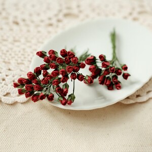Tiny Red Paper Rose Buds, Micro Mini Rose Buds, Mulberry Paper Flowers ...