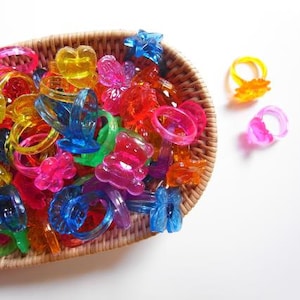 Vintage Plastic Kid Toy Ring, Plastic Transparent Rings, Plastic Ring ...