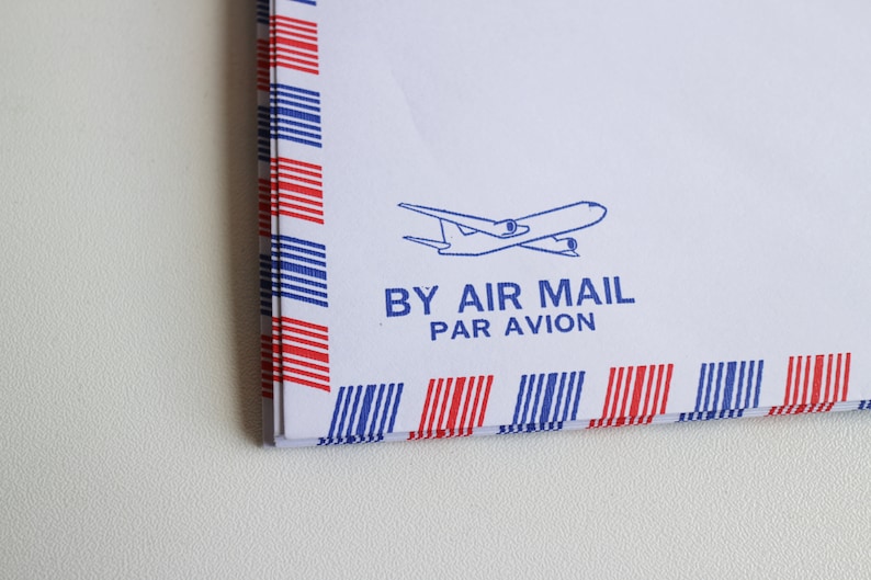 Airmail Envelopes Set: Classic Red & Blue Trim, Unused (20 Pcs.) Air ...