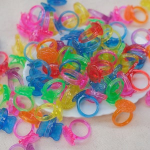Vintage Plastic Kid Toy Ring, Plastic Transparent Rings, Plastic Ring ...