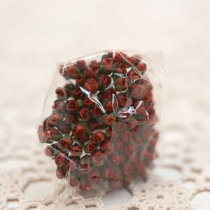 Tiny Red Paper Rose Buds, Micro Mini Rose Buds, Mulberry Paper Flowers ...