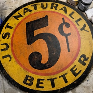 Vintage 5-cent Sign - Etsy