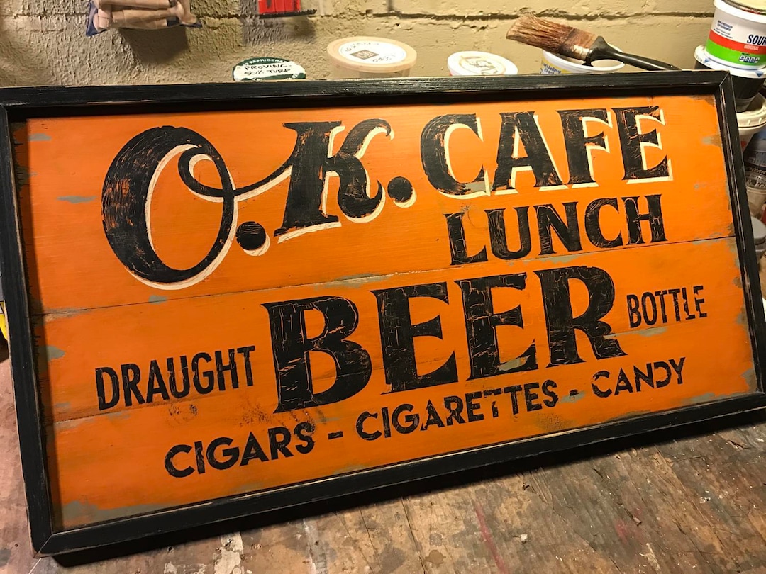 Retro OK Cafe Sign, Hand Painted - Etsy