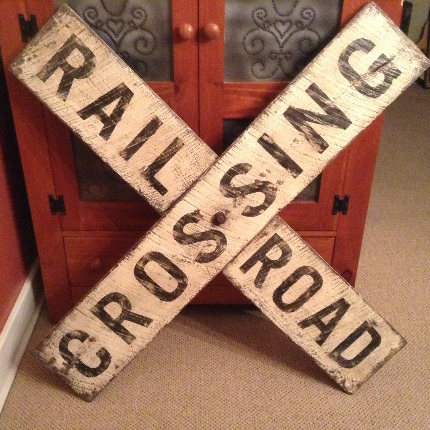 Vintage Distressed RailRoad Crossing Sign vintage-distressed-railroad-crossing-sign