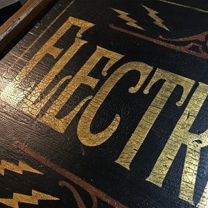 Vintage Hand-painted Electrician Sign - Etsy