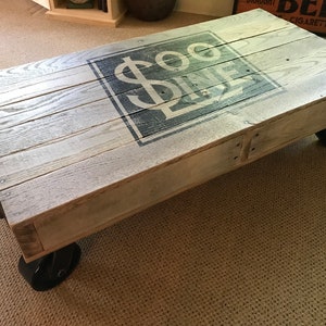 Industrial Railroad Coffee Table Cart, SOO Line RR - Etsy