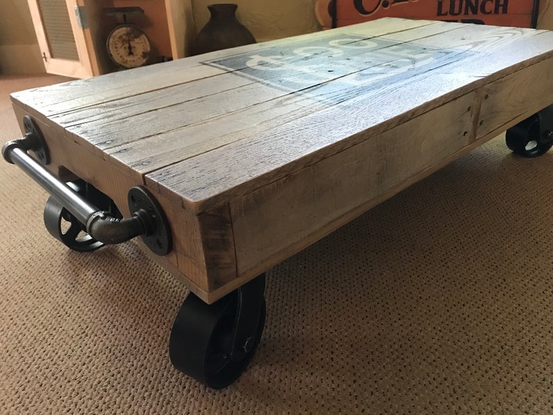 Industrial Railroad Coffee Table Cart SOO Line RR - Etsy