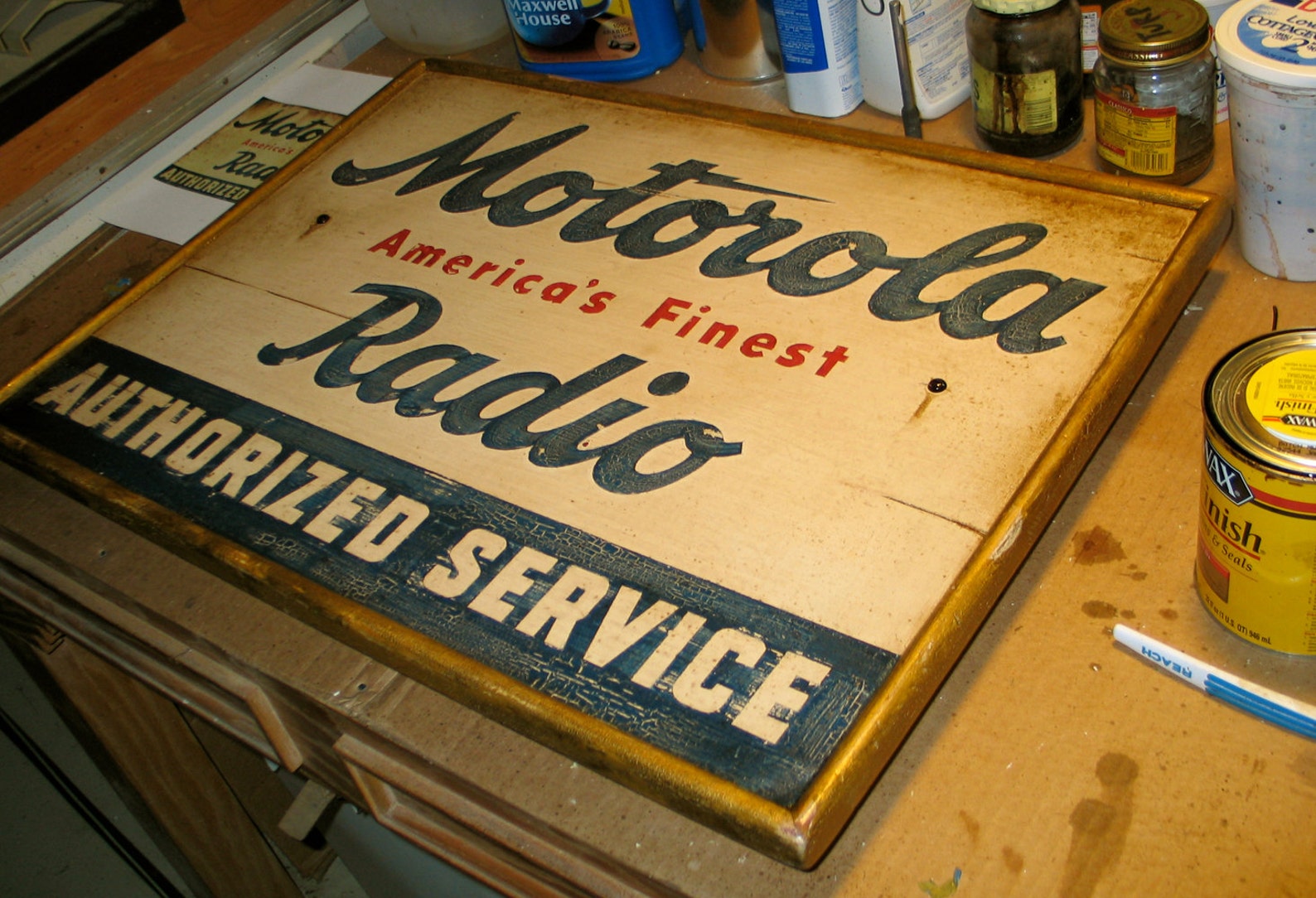 Vintage Radio Sign Hand-painted | Etsy