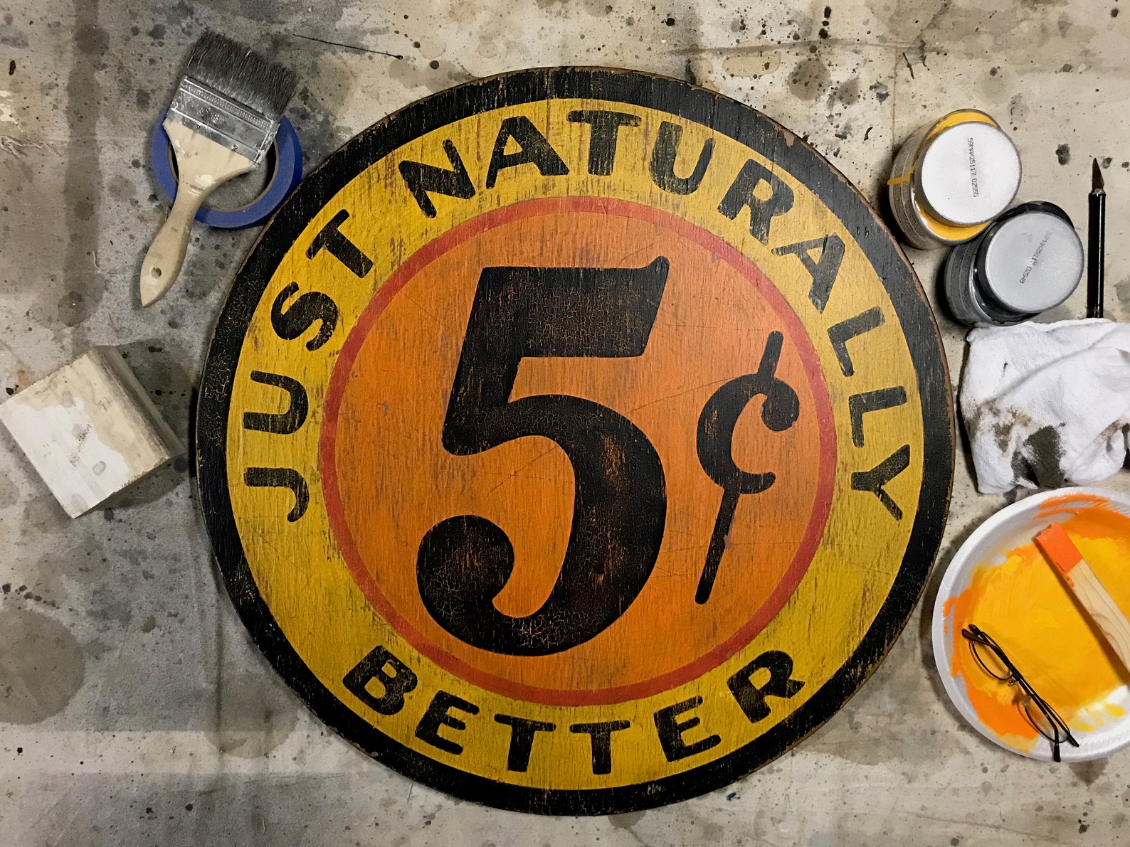 Vintage 5-cent Sign - Etsy