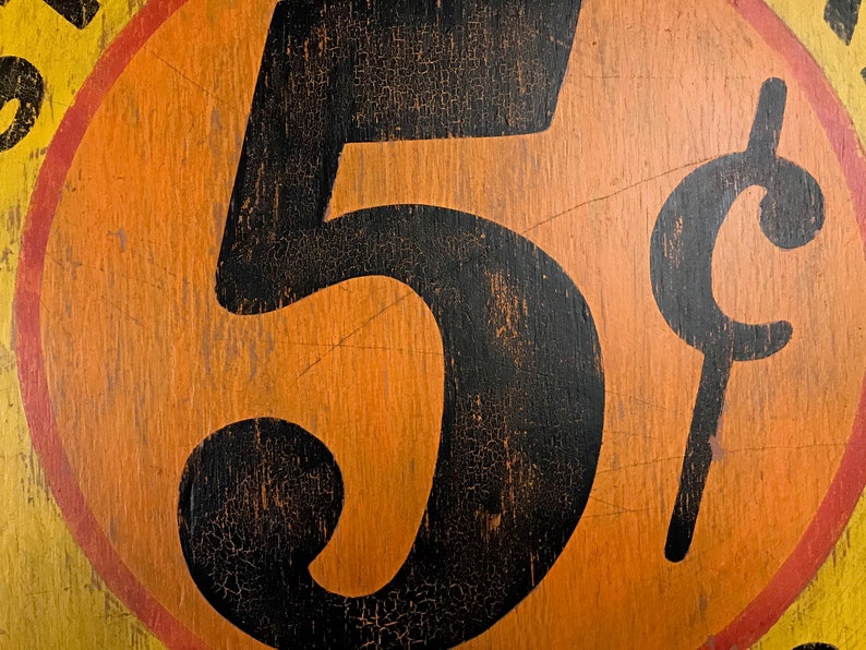 Vintage 5-cent Sign - Etsy