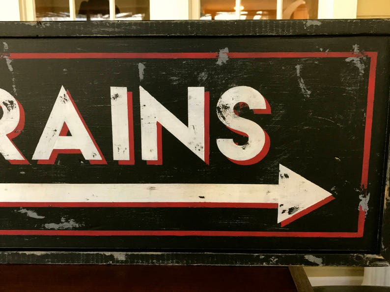 Vintage Train Station Sign, Hand-painted, Distressed - Etsy
